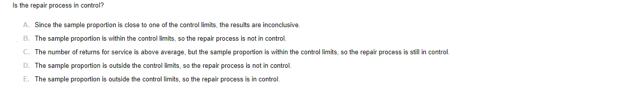 Solved process in control? The UCLp equals and the LCLp | Chegg.com