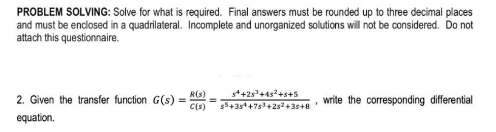 Solved PROBLEM SOLVING: Solve for what is required. Final | Chegg.com