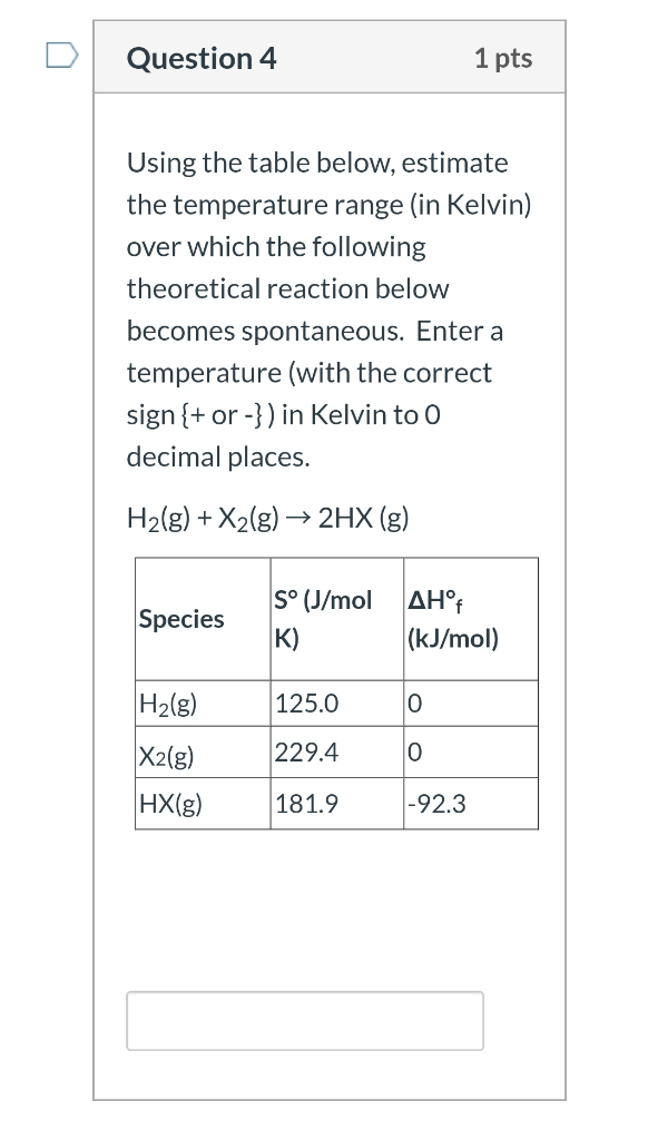 Solved Question 4 1 pts Using the table below, estimate the | Chegg.com