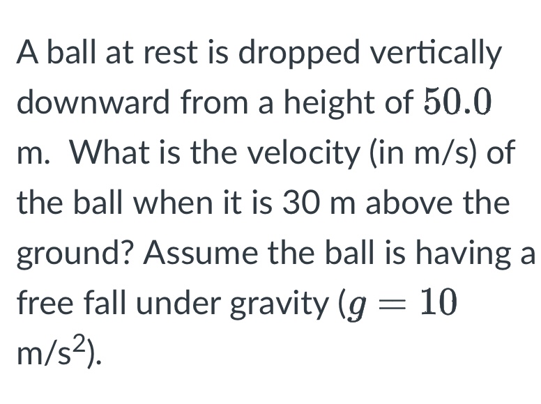 Solved A ball at rest is dropped vertically downward from a | Chegg.com