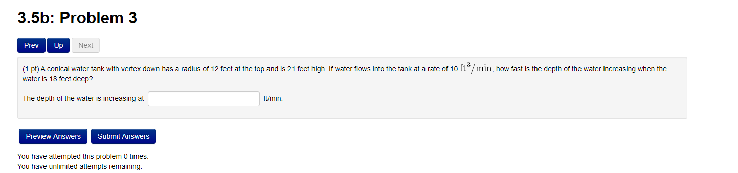 Solved 3.5b: Problem 1 Prev Up Next (1 pt) The top of a 25 | Chegg.com