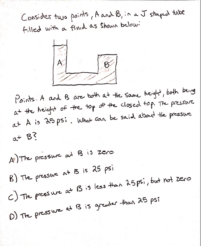 Solved Consides two points, A and B, in a J shaped tube | Chegg.com