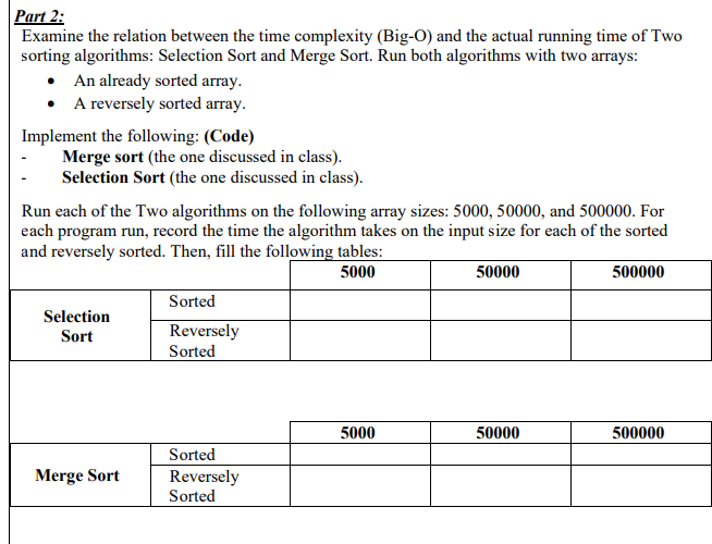Solved Part 2: Examine the relation between the time | Chegg.com