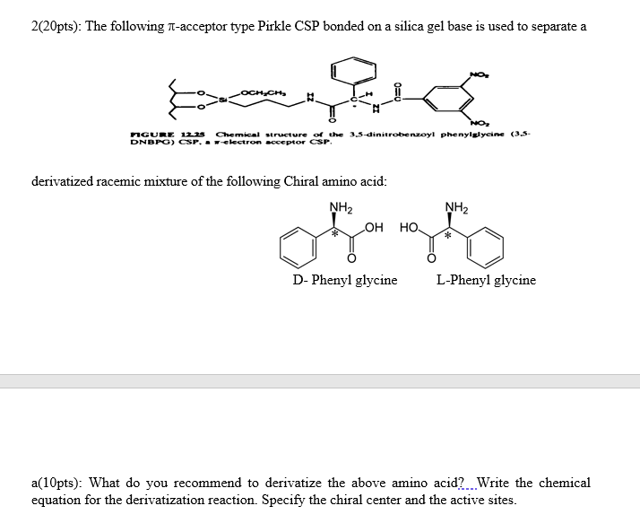 2(20pts): The following A-acceptor type Pirkle CSP | Chegg.com