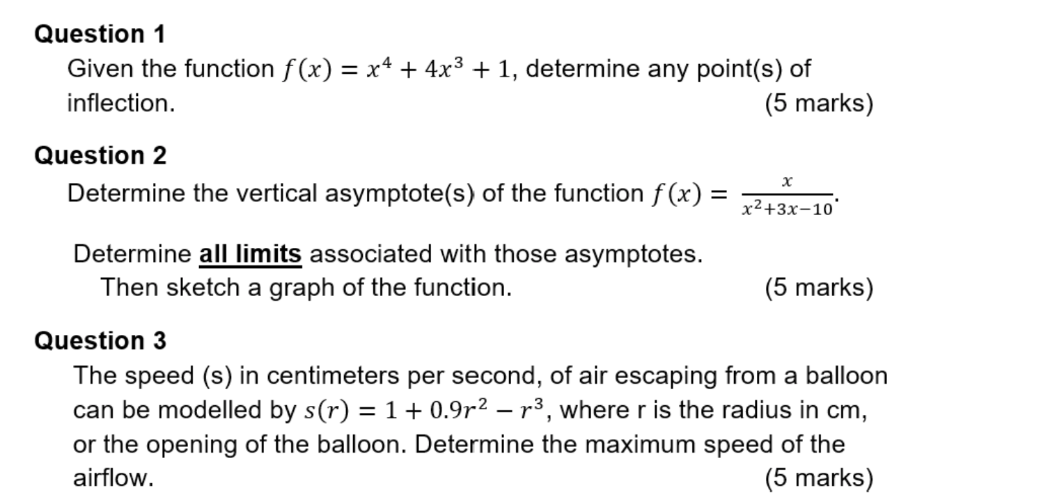 Solved Question 1 Given the function f(x) = x4 + 4x3 + 1, | Chegg.com