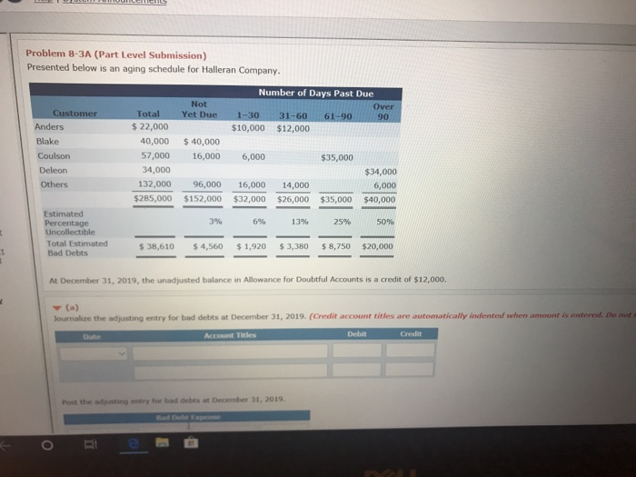Solved Problem 8-3A (Part Level Submission) Presented below | Chegg.com
