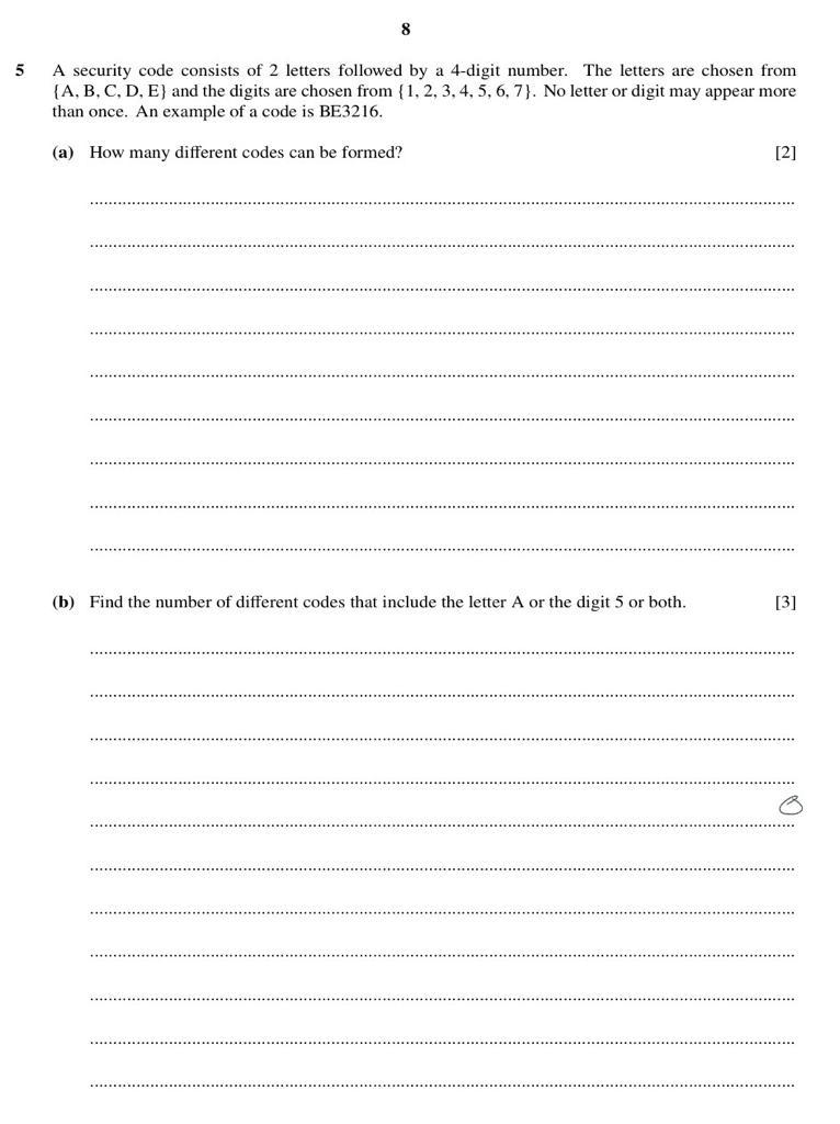 Solved 5 A security code consists of 2 letters followed by a | Chegg.com