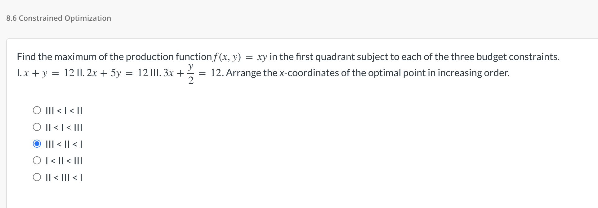Solved 8.6 Constrained Optimization Find the maximum of the | Chegg.com