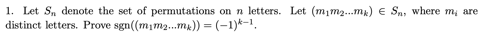 Solved 1. Let Sn denote the set of permutations on n | Chegg.com