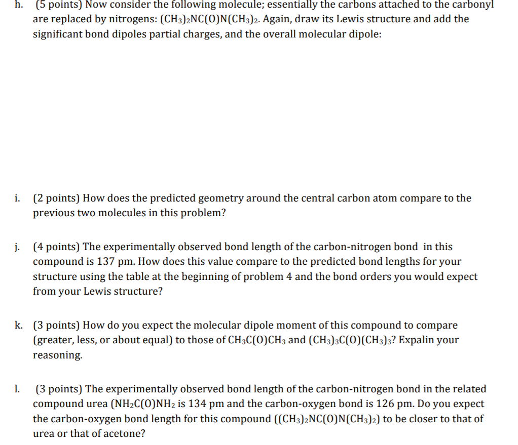 d. (5 points) The experimental carbon-carbon bond | Chegg.com