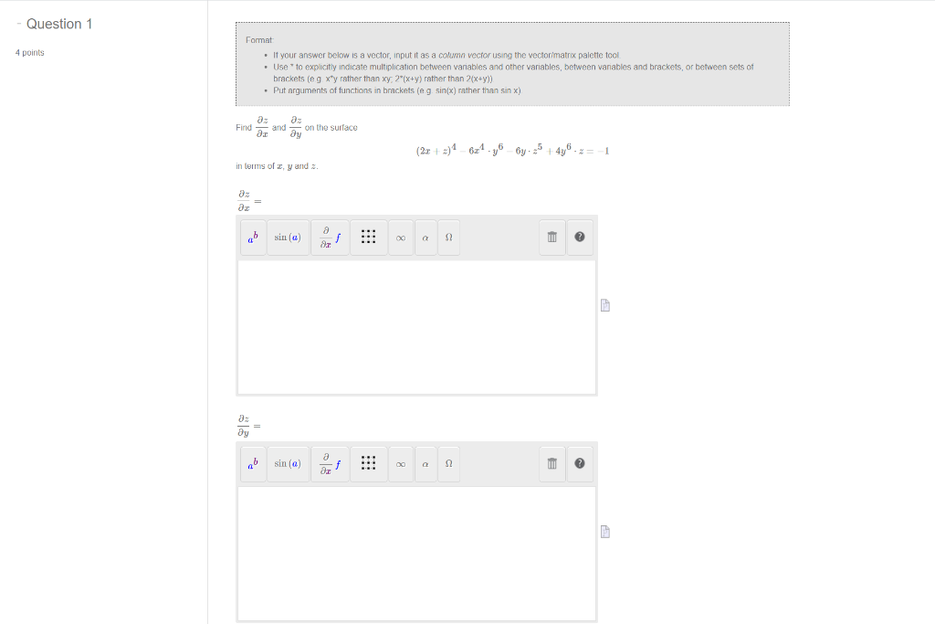 Solved Question 1 4 points Format • If your answer below is | Chegg.com