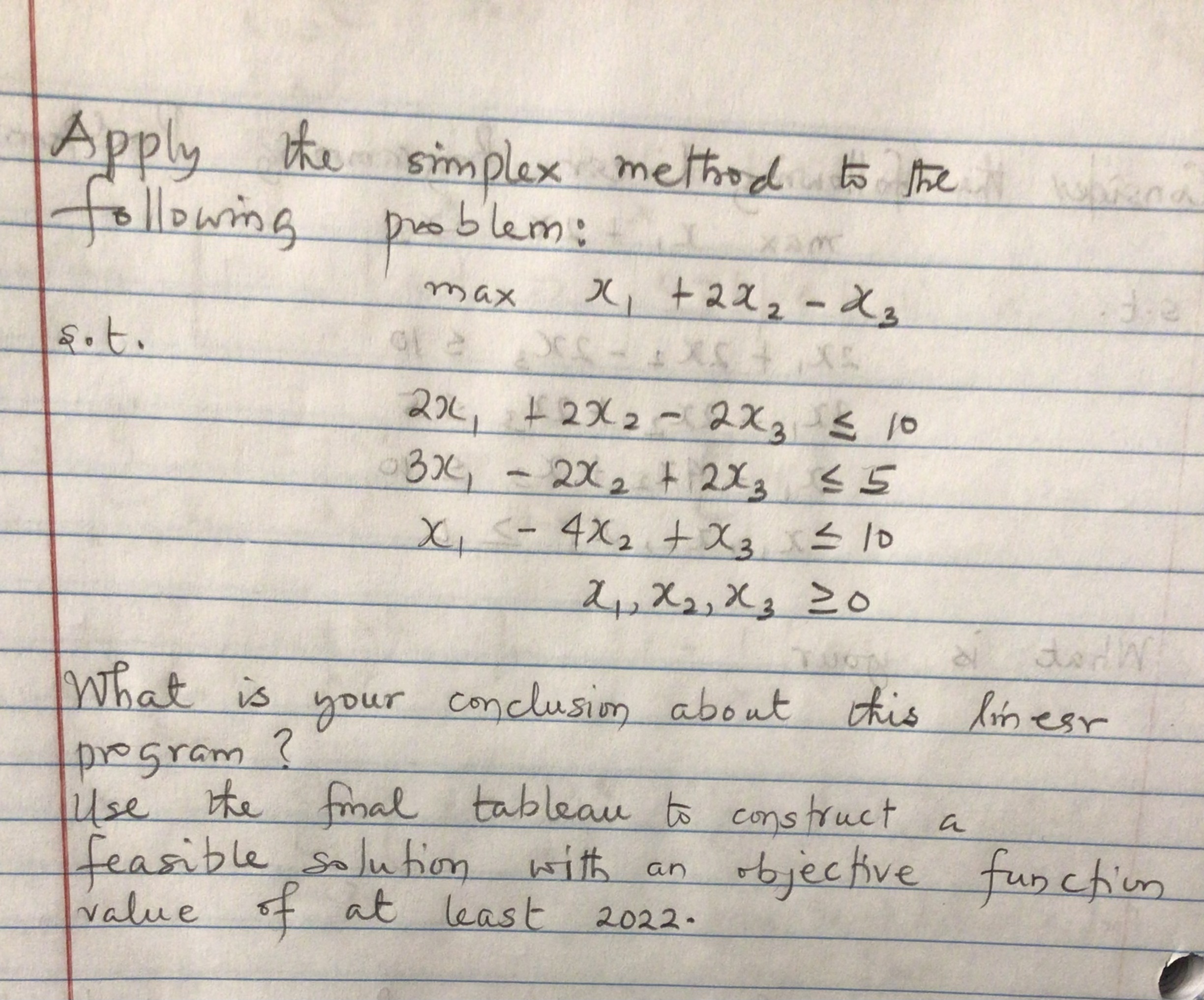 Solved problem: max 2 , Apply the the simplex method to the | Chegg.com