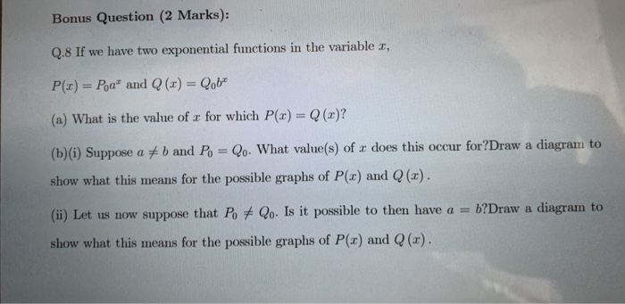 Solved Bonus Question (2 Marks): Q.8 If we have two | Chegg.com