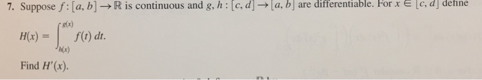 Solved Suppose f: [a, b) rightarrow R is continuous and g, | Chegg.com