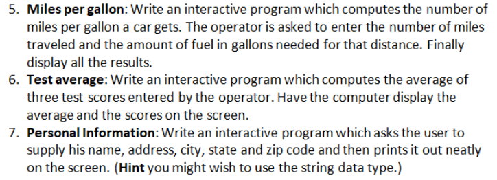 Solved For each of the following problems write the C++ | Chegg.com