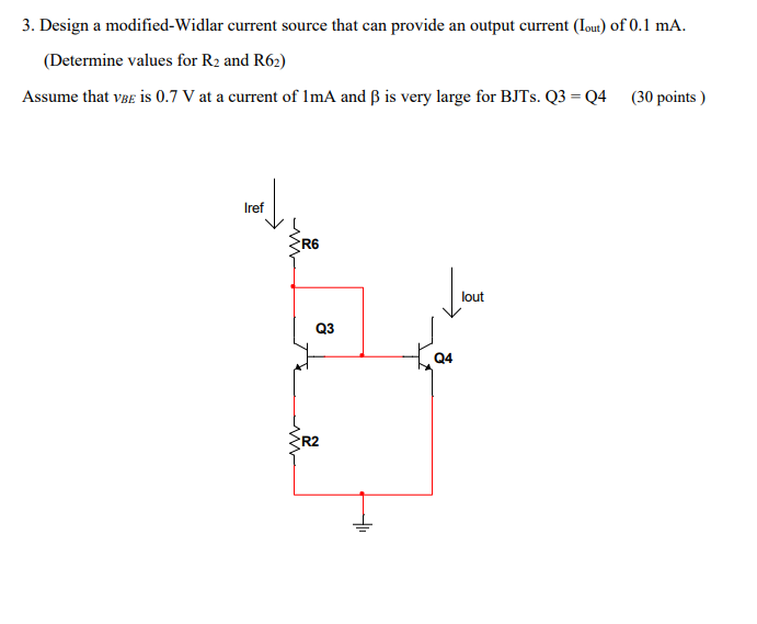 Solved 3. Design a modified-Widlar current source that can | Chegg.com