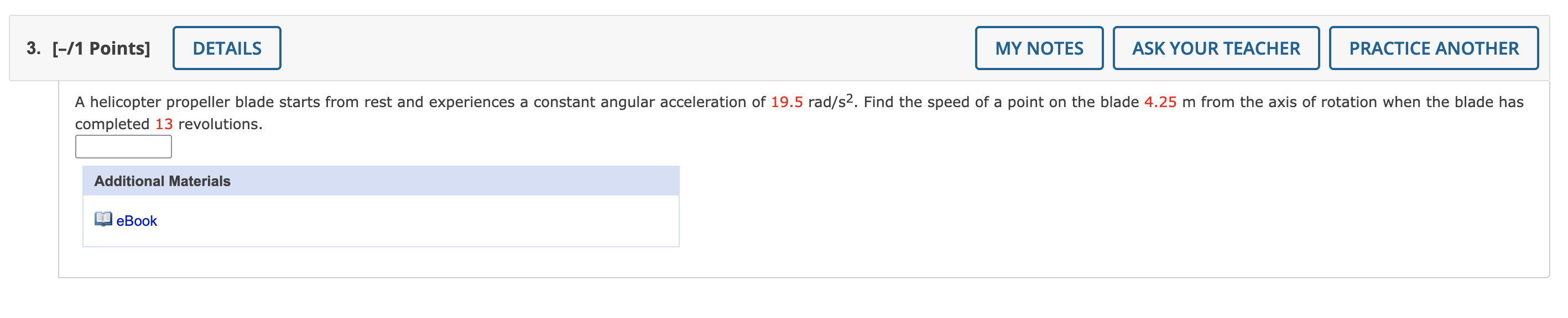 Solved completed 13 revolutions. Additional Materials | Chegg.com