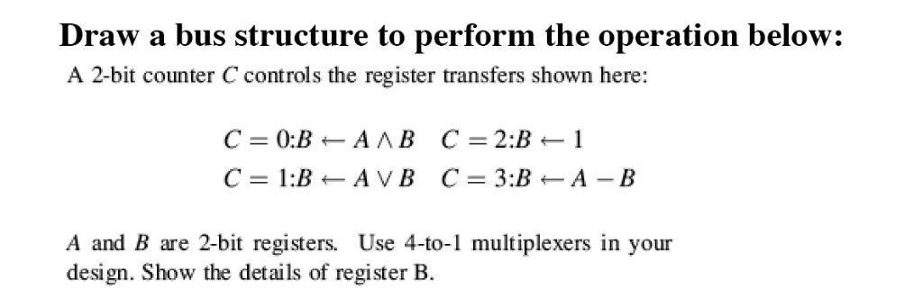 Solved Draw a bus structure to perform the operation below A | Chegg.com