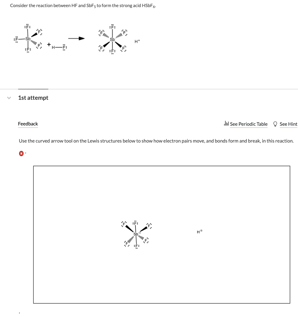 Solved Consider the reaction between HF and SbF5 to form the | Chegg.com