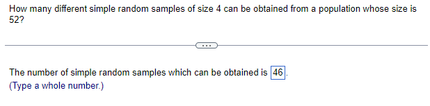 Solved How many different simple random samples of size 4 | Chegg.com
