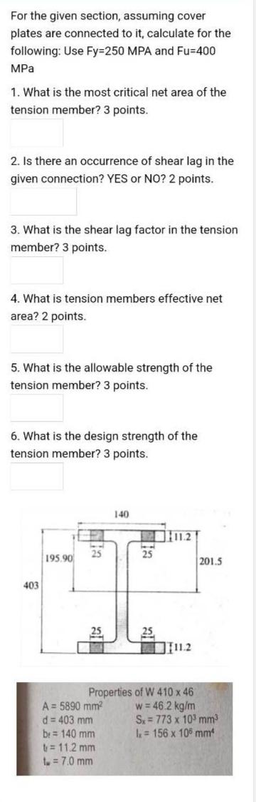 Solved For the given connection where an plate using M24 | Chegg.com