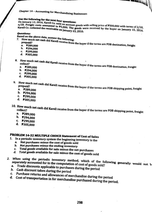 Solved Chapter 14 PROBLEM 14-31 MULTIPLE CHOICE 1. A sales | Chegg.com Solved Chapter 14 PROBLEM 14-31 MULTIPLE CHOICE 1. A sales | Chegg.com