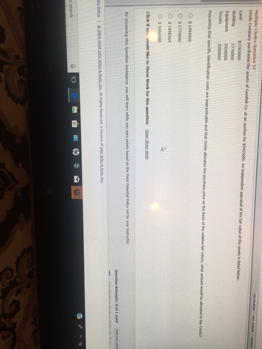 Solved Multiple Choice Question 97 Oriole Company purchased | Chegg.com