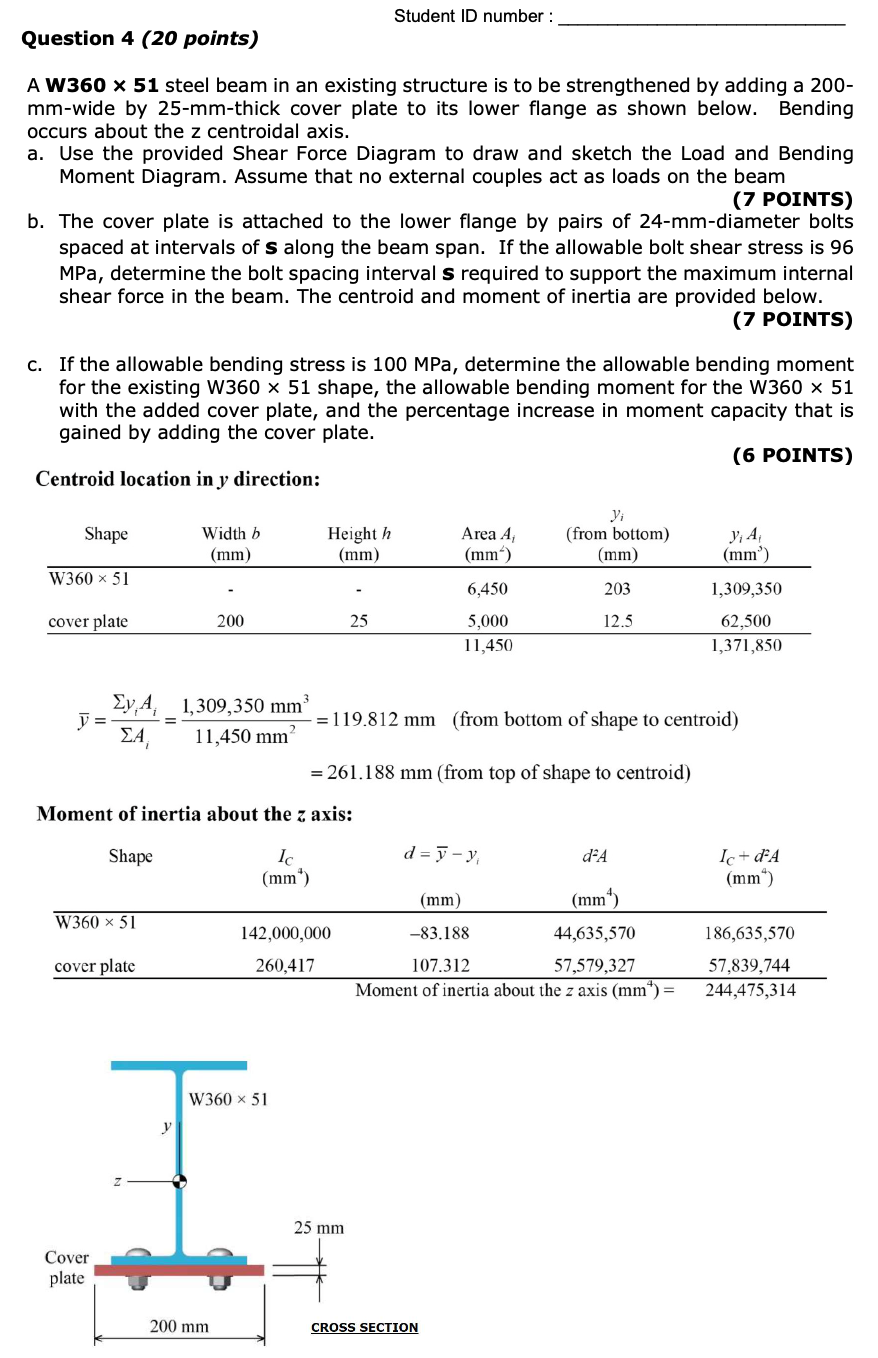 Solved A W360×51 steel beam in an existing structure is to | Chegg.com