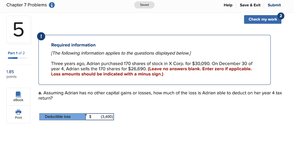 Solved Chapter 7 Problems A Saved Help Save And Exit Submit