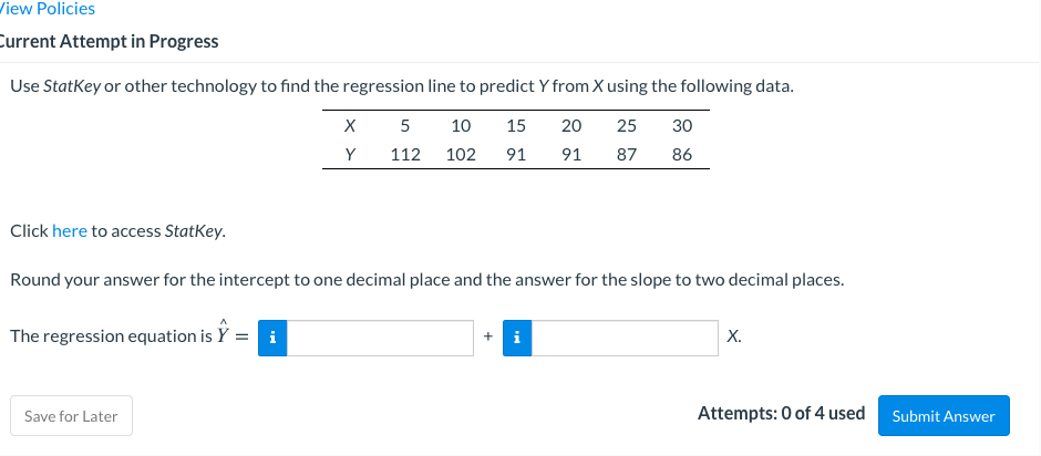 Solved View Policies Current Attempt in Progress Use Statkey | Chegg.com