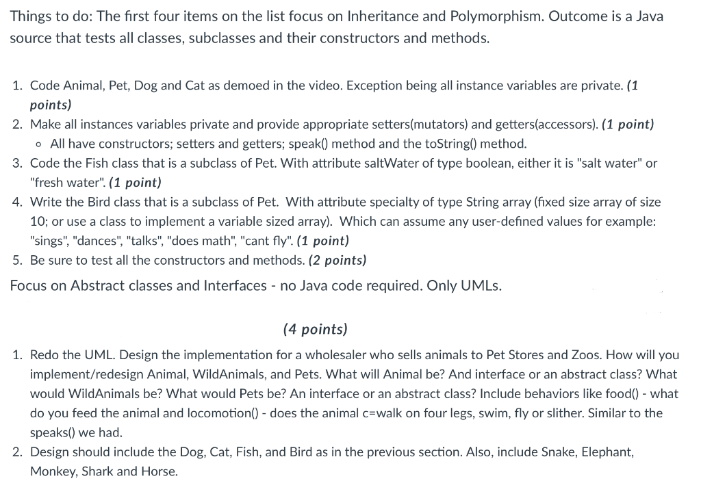 Solved Inheritance and Polymorphism and Introduce Abstract | Chegg.com