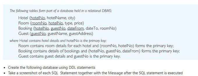 Solved The following tables form part of a database held in | Chegg.com