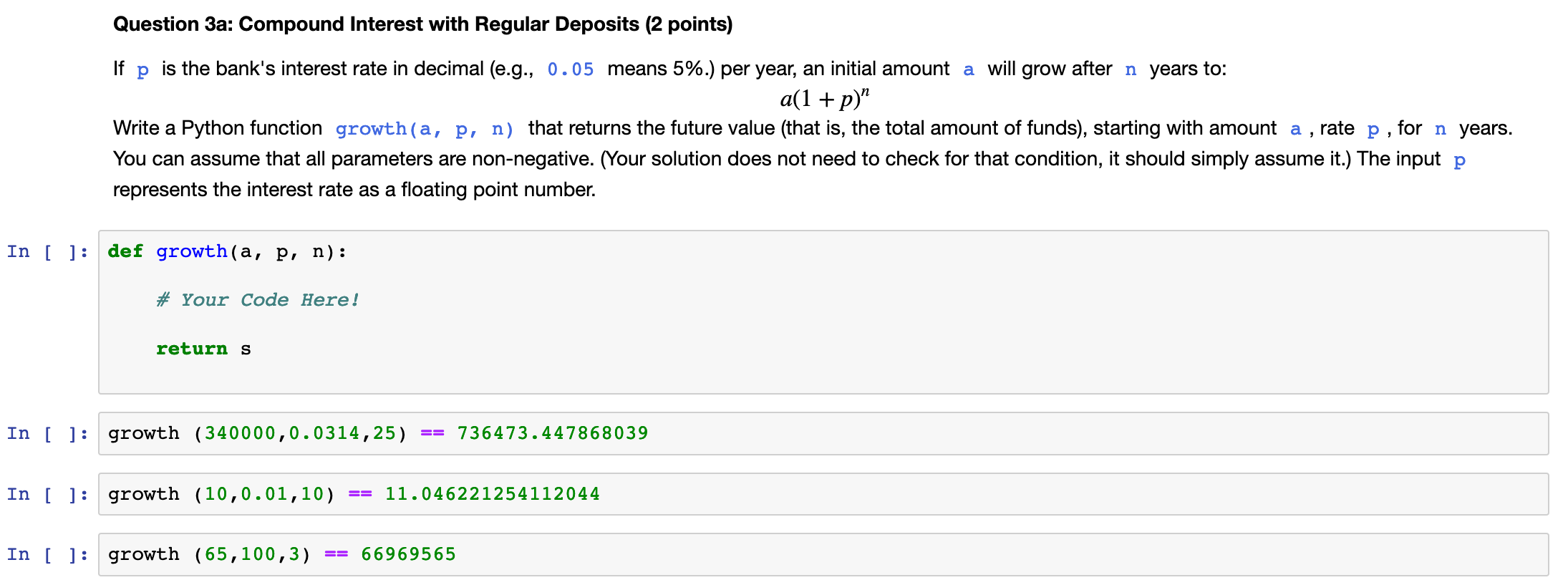 Solved Question 3a: Compound Interest with Regular Deposits | Chegg.com
