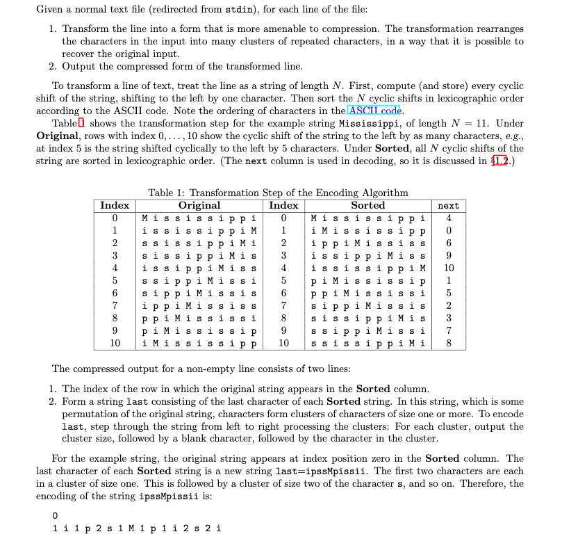 Solved Given a normal text file (redirected from stdin), for | Chegg.com