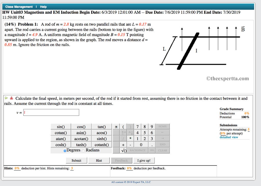Solved Class Management Help HW Unit03 Magnetism and EM | Chegg.com