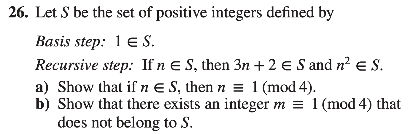 Solved 26. Let S be the set of positive integers defined by | Chegg.com