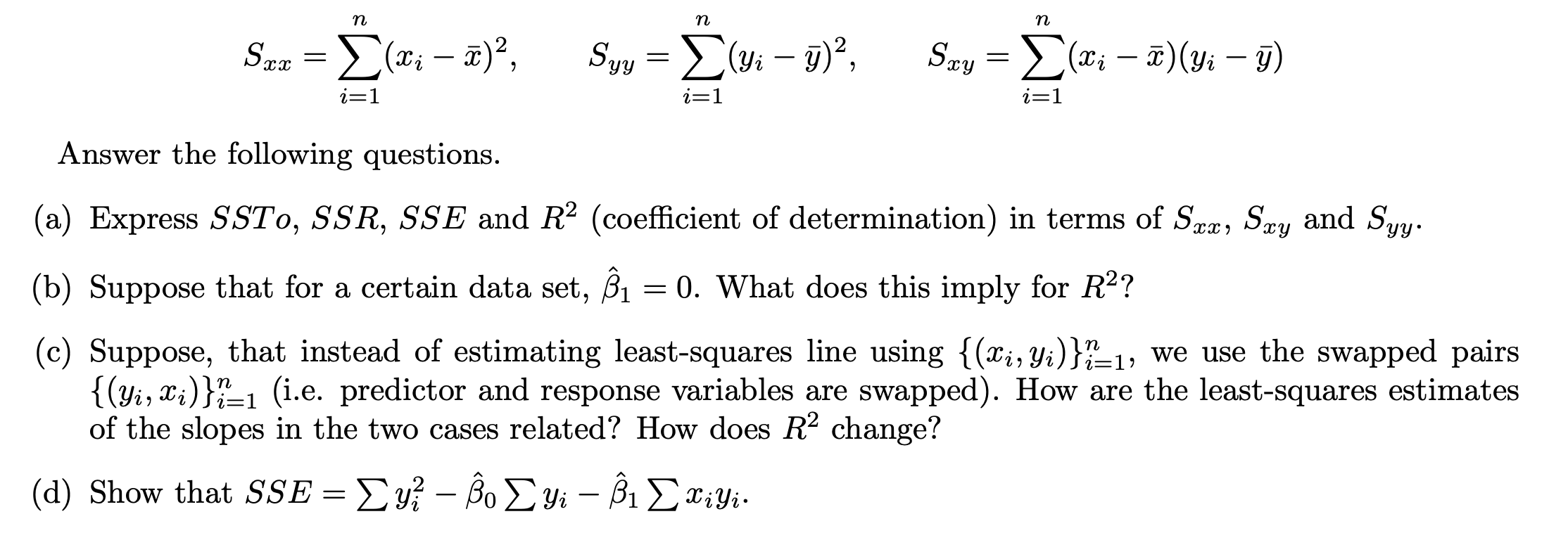 Solved Consider A Simple Linear Regression Model Yi β0 3886