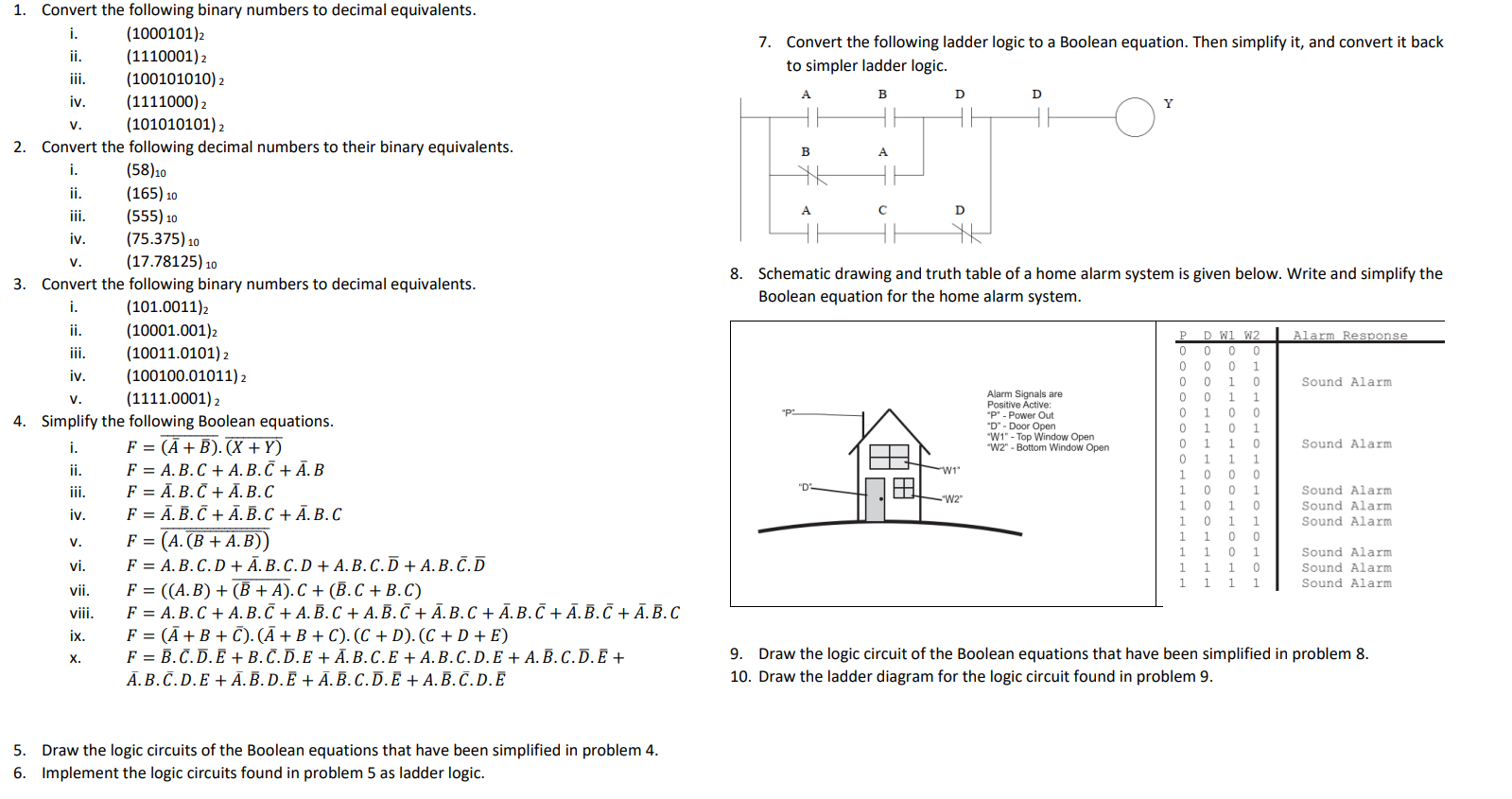 Solved 7. Convert the following ladder logic to a Boolean | Chegg.com