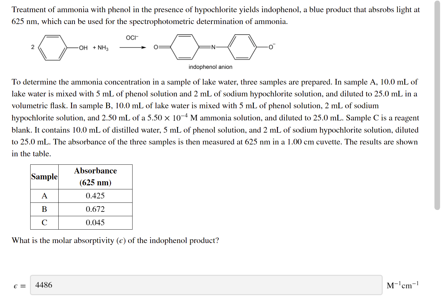 Solved Treatment of ammonia with phenol in the presence of | Chegg.com