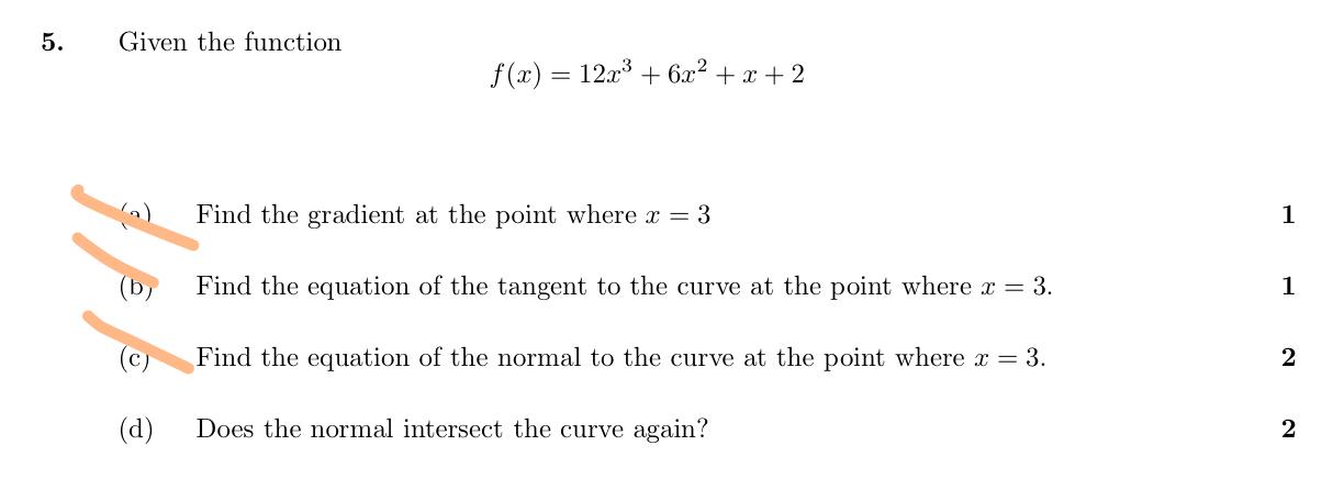 Solved 5. Given the function f(x) = 12x3 + 6x2 + x + 2 Find | Chegg.com