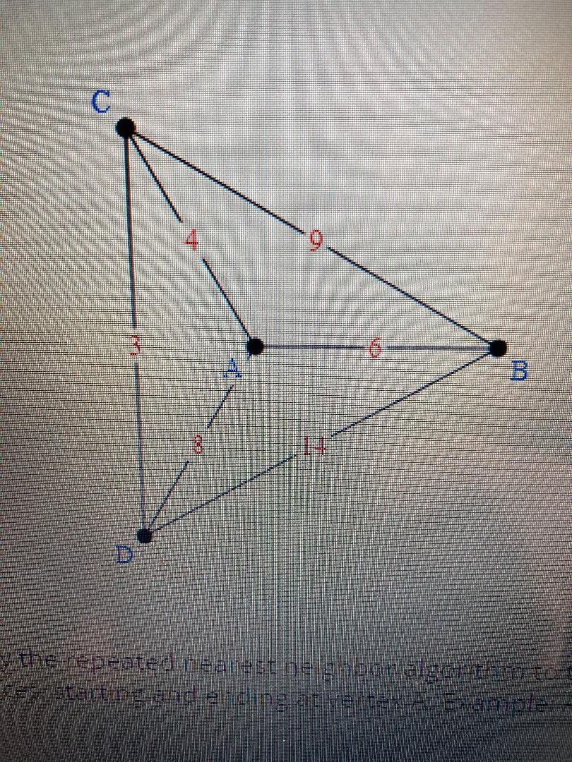 Solved Apply The Repeated Nearest Neighbor Algorithm To The 