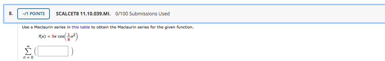 Solved 0.5/1 POINTS PREVIOUS ANSWERS SCALCET8 11.11.006. | Chegg.com