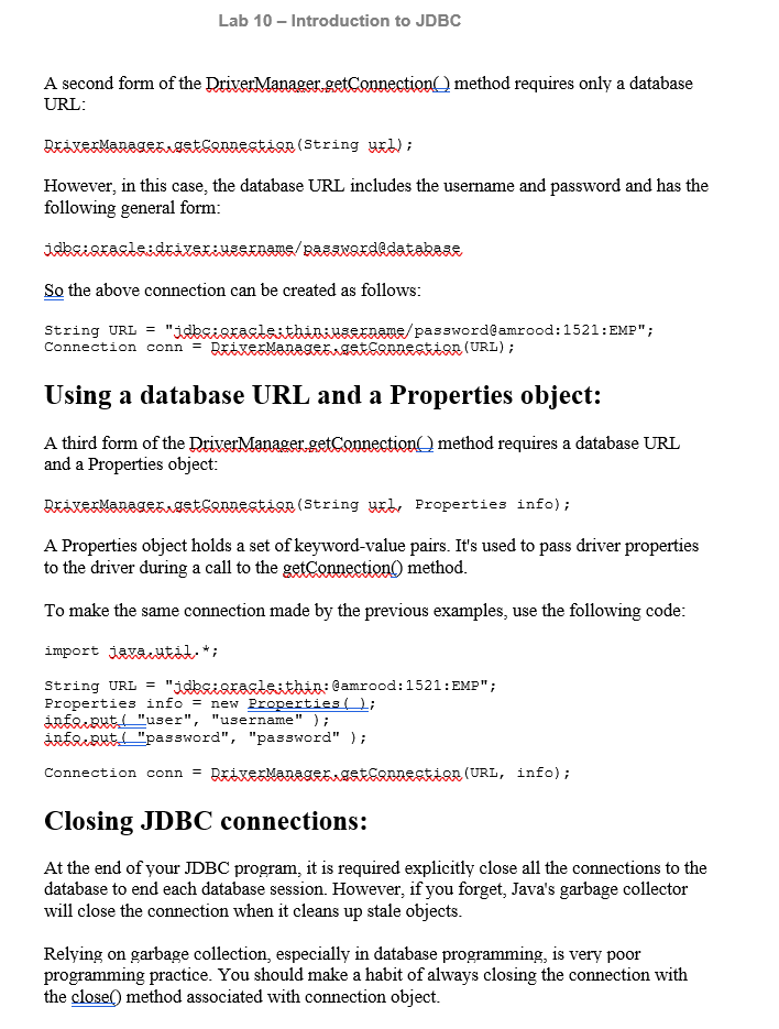 Solved Statement purpose Example program to demonstrate JDBC | Chegg.com