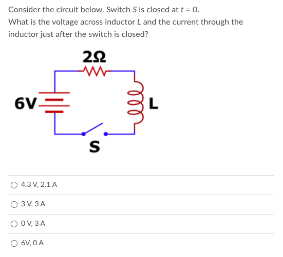 Solved Consider the circuit below. Switch S is closed at | Chegg.com