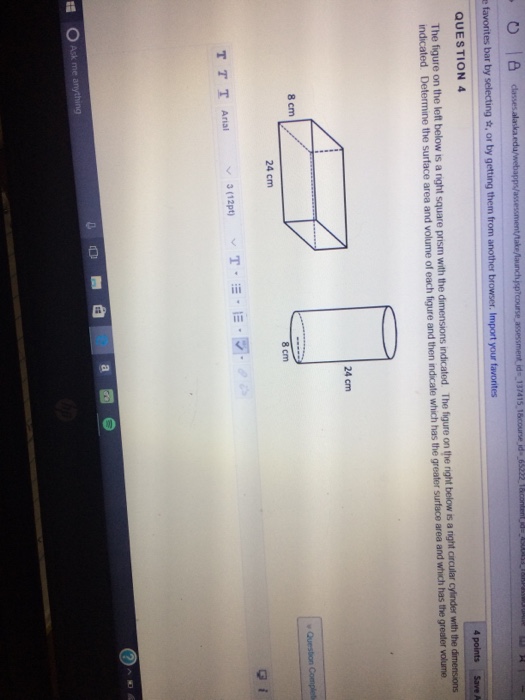 Solved The figure on the left below is a right square prism | Chegg.com