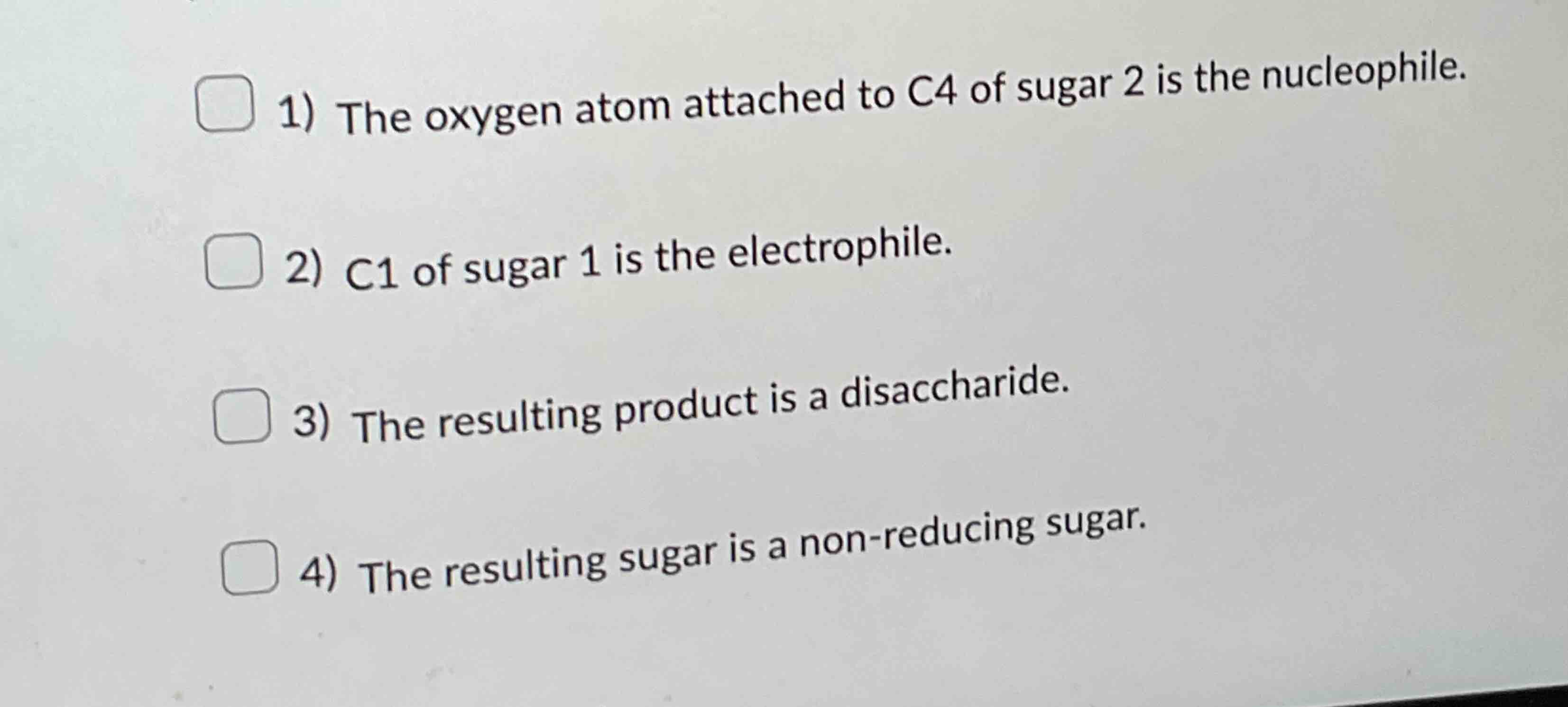Solved The oxygen atom attached to C4 of ﻿sugar 2 is ﻿the | Chegg.com