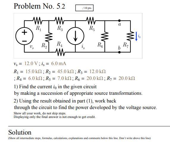 Solved Please show all intermediate steps, formulas, | Chegg.com