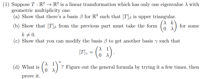 Solved (1) Suppose T:R2 + R2 is a linear transformation | Chegg.com Solved (1) Suppose T:R2 + R2 is a linear transformation | Chegg.com