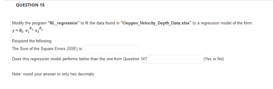 QUESTION 15 Modify the program "NL_regression" to fit | Chegg.com