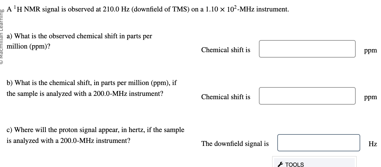 Solved A \\( { }^{1} \\mathrm{H} \\) NMR signal is observed | Chegg.com